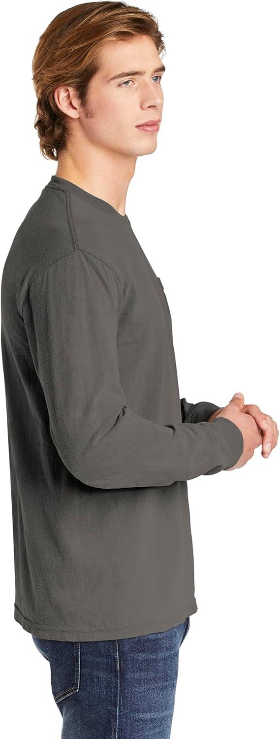 Men’s 4410 Heavyweight Long Sleeve Pocket T-Shirt(Grey) - Comfort Colors